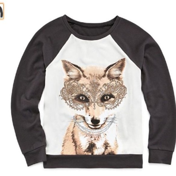 total girl | Shirts & Tops | Total Girl Mixed Media Iron Fox Sweatshirt ...